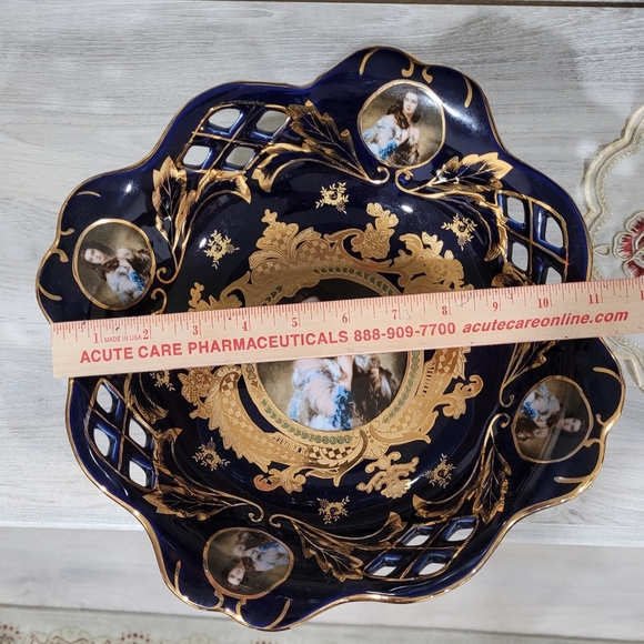 Alpine Cuisine | Accents | Vintage Alpine Cuisine Navy Pedestal Plate ...